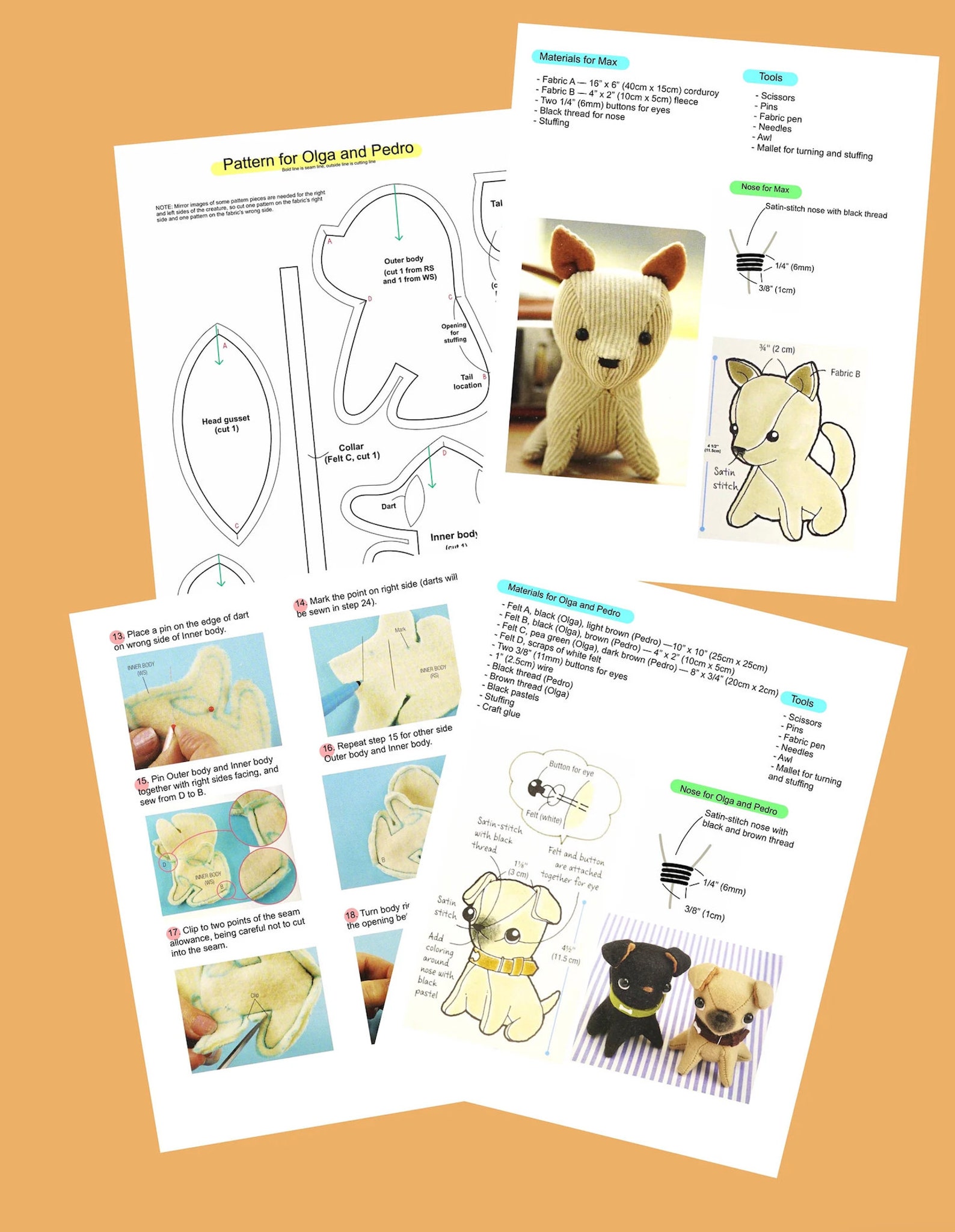 7 Cute Puppies PDF Sewing Pattern Stuffed Animal DIY Plush Toy - Etsy UK