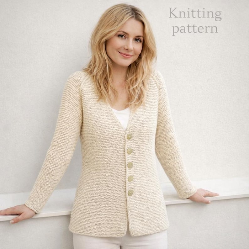Seamless Raglan Cardigan Knitting Pattern | Women's Top-down Knit (PDF ...