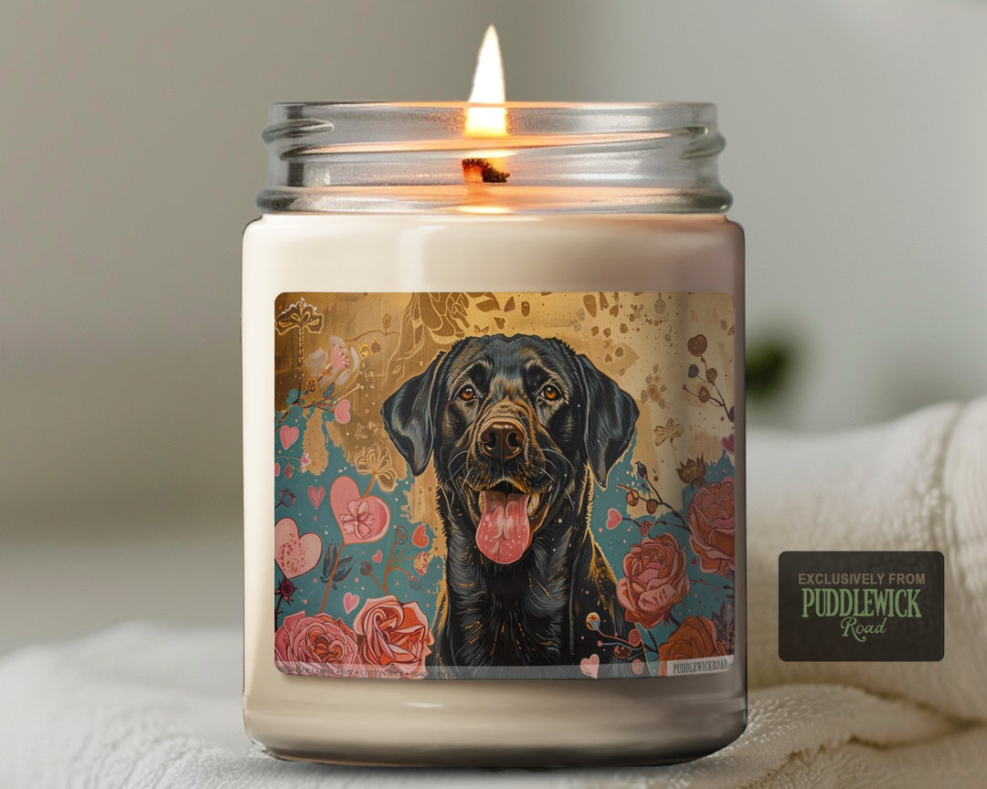Labrador Retriever Candle Gift Vintage Art Soy Candles Cute Puppy for ...