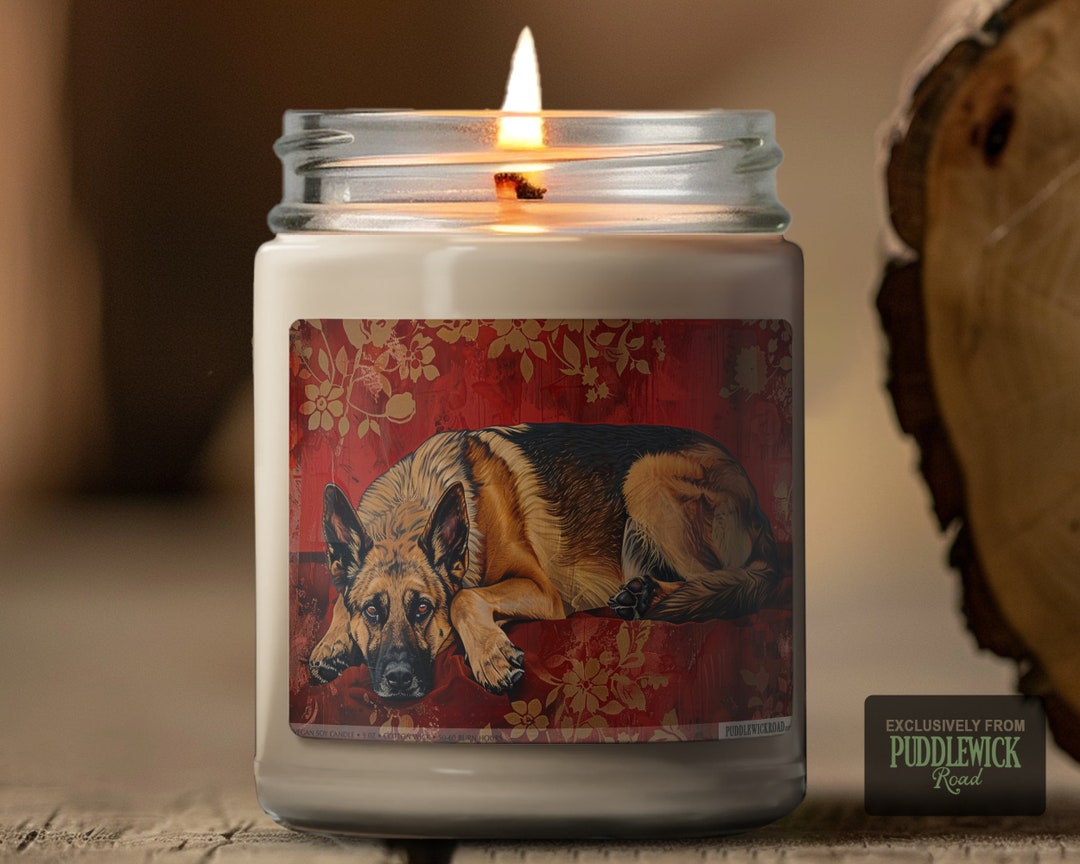 German Shepherd Candle Gift for Dog Dad Pet Lover Shep Soy Candles Cute ...