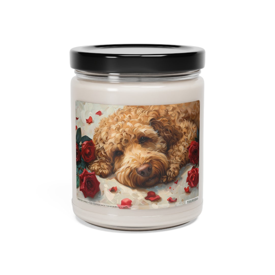 Labradoodle Candle Gift for Dog Dad Pet Lover Soy Candles Cute Puppy ...