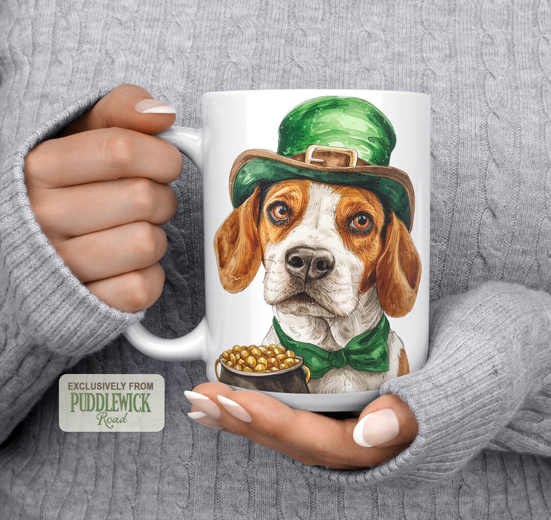 Beagle St. Patrick's Day Mug, Dog Mug, Coffee Cup, Beagle Mom Gift ...