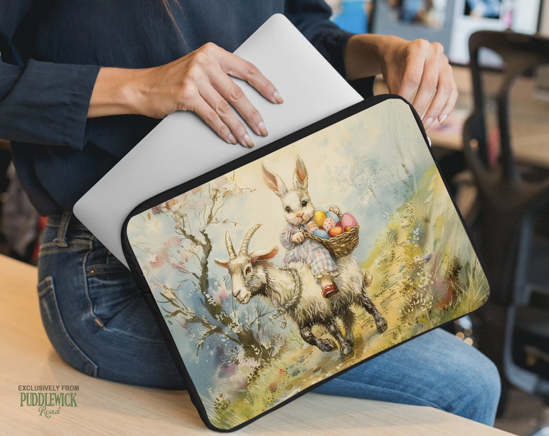 Easter Bunny and Goat With Colorful Eggs iPad MacBook Dell HP Samsung ...