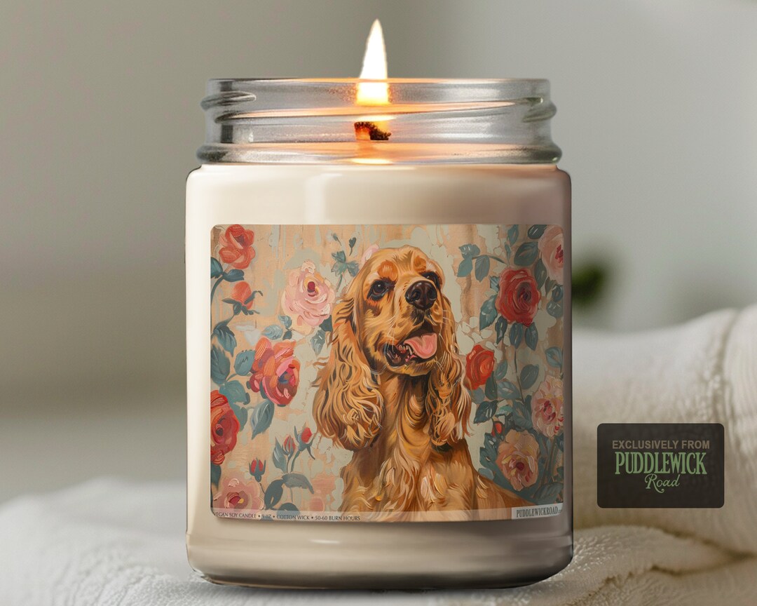 Cocker Spaniel Candle Gift Cute Puppy Soy Candles Birthday Present ...