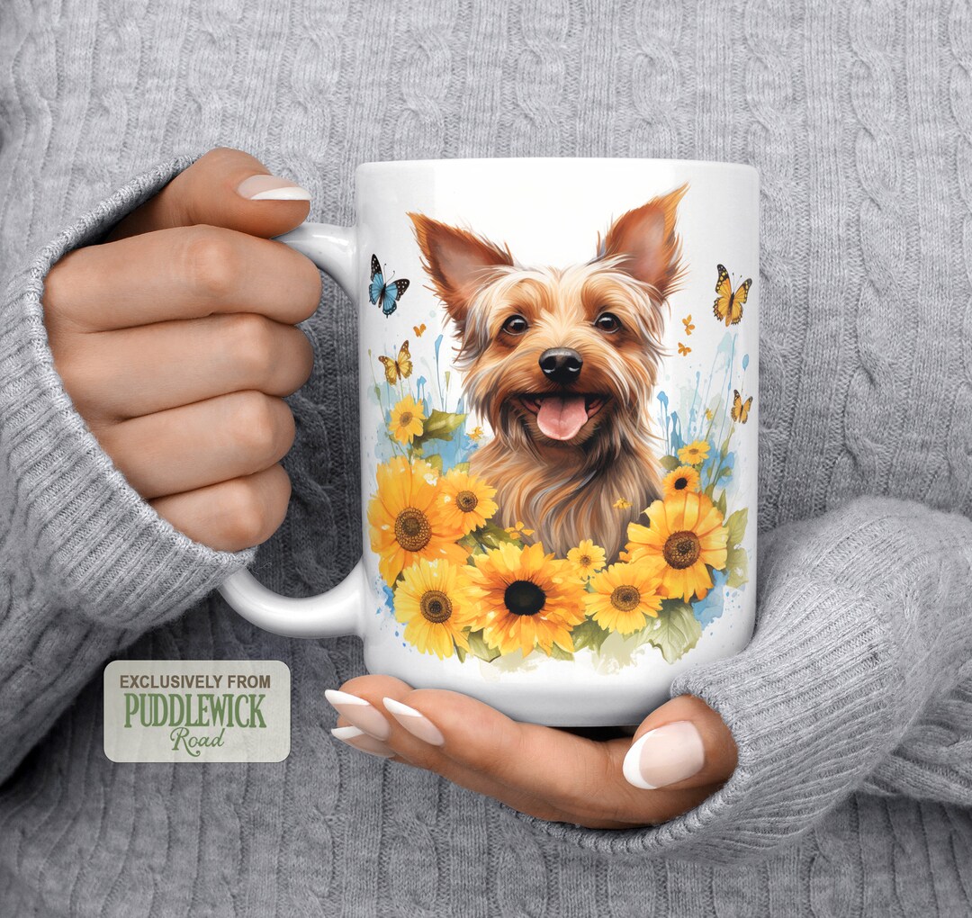Yorkshire Terrier Coffee Mug: Sunflower Yorkie Mom Gift - Etsy