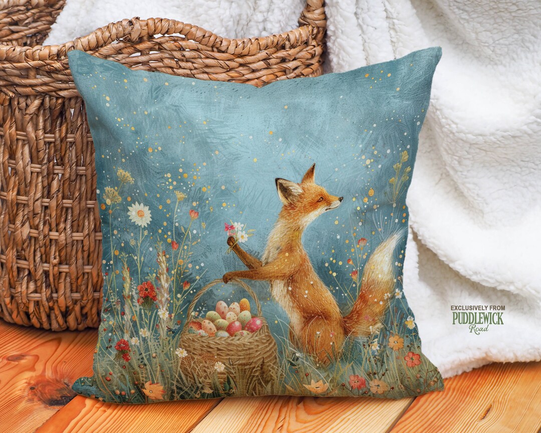 Easter Pillow Gift Whispering Wildflower Fox Easter Treasure ...