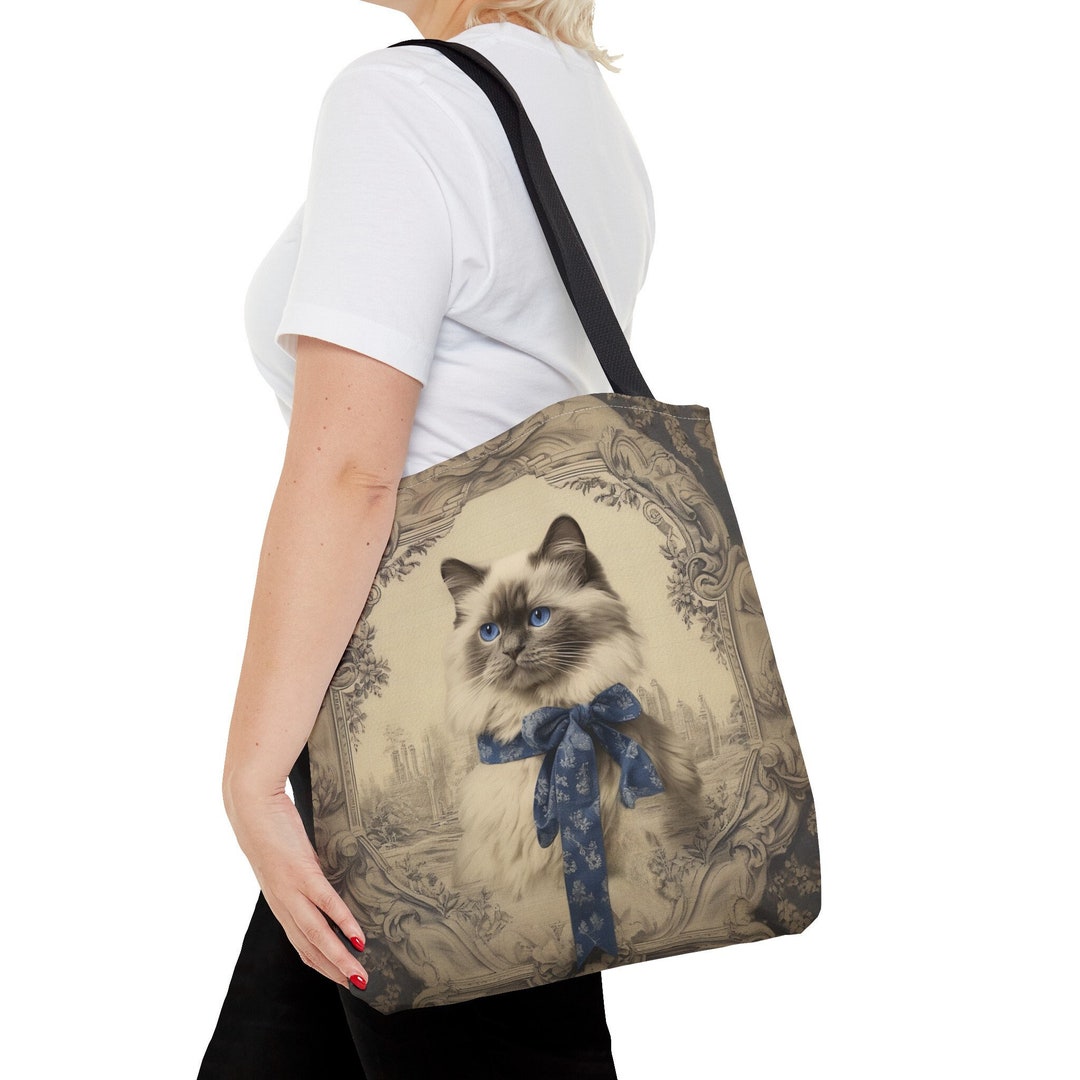Ragdoll Cat Elegant Portrait Tote Bag, Stylish Eco-friendly Canvas ...