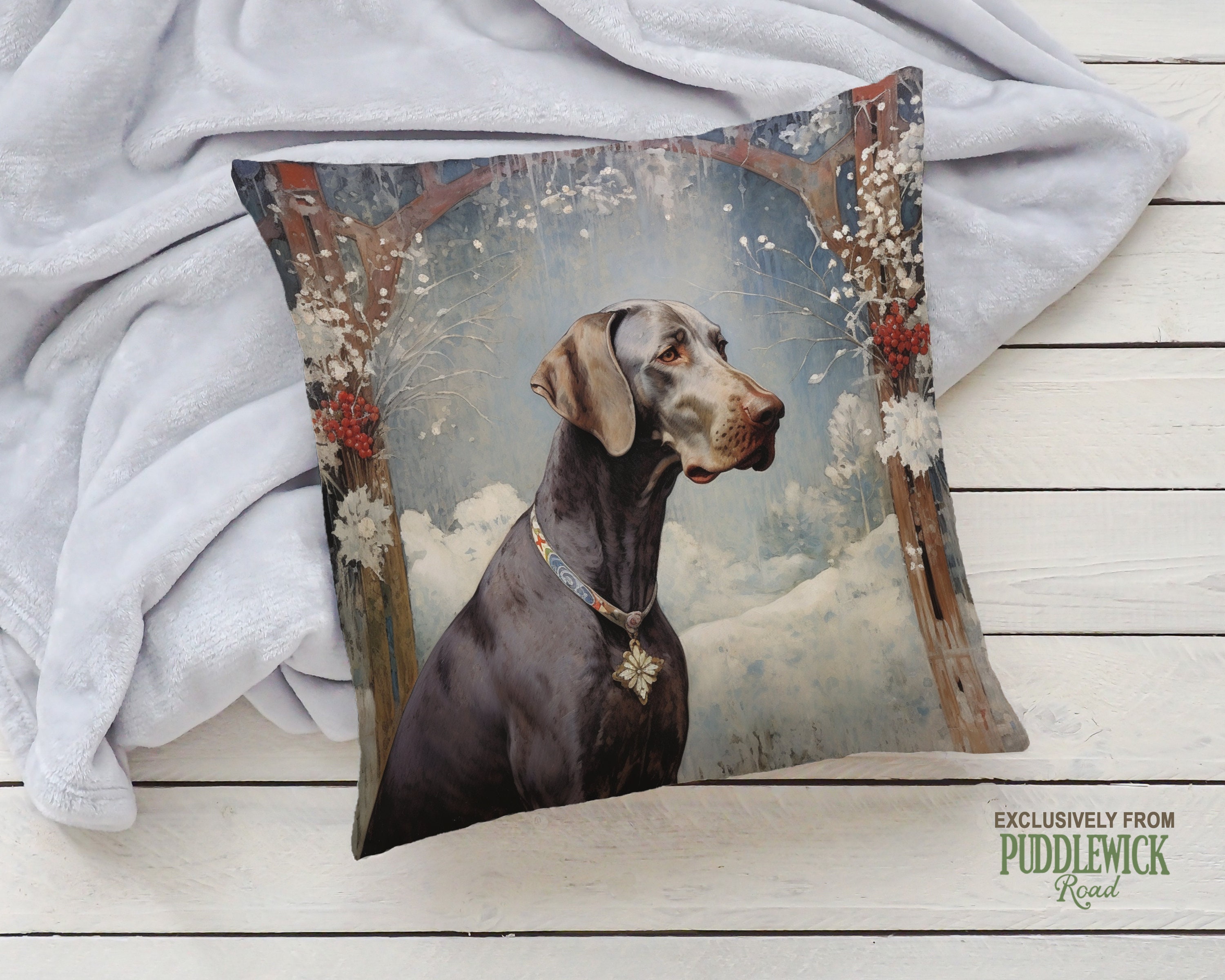 Noble German Shorthaired Pointer Pillow Winter's Grace - Etsy