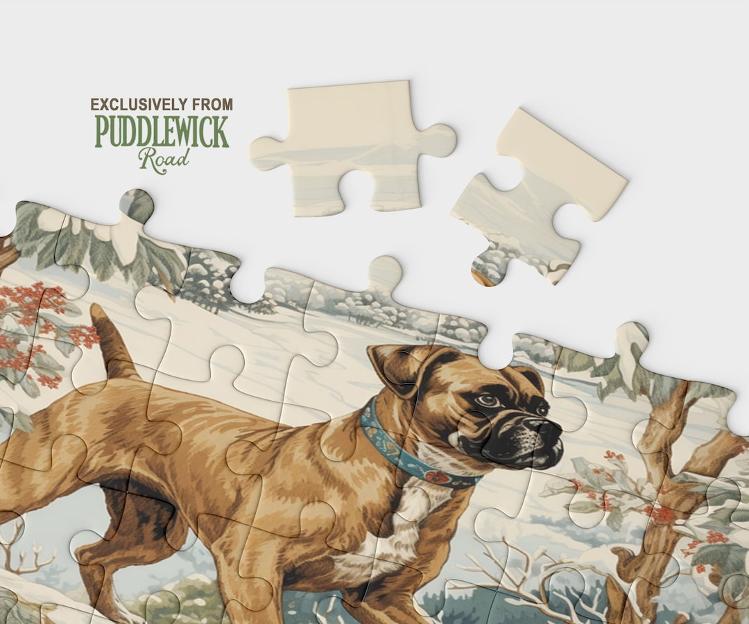 Joyful Boxer Jigsaw Puzzle Winter Christmas Gift Boxer Lover Gift ...