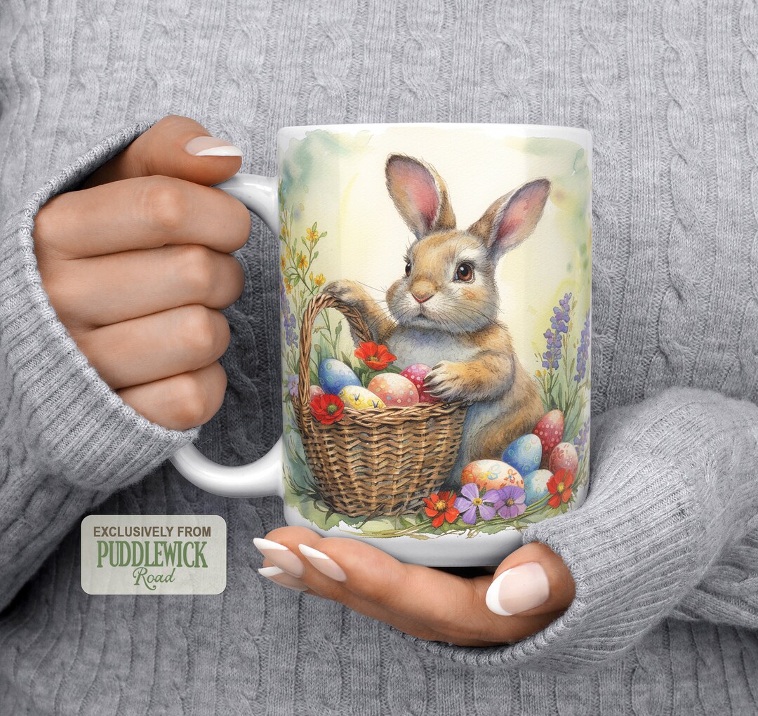 Easter Gift Mug - Easter Bunny Mug, Dog Mug, Coffee Mug, Coffee Cup ...