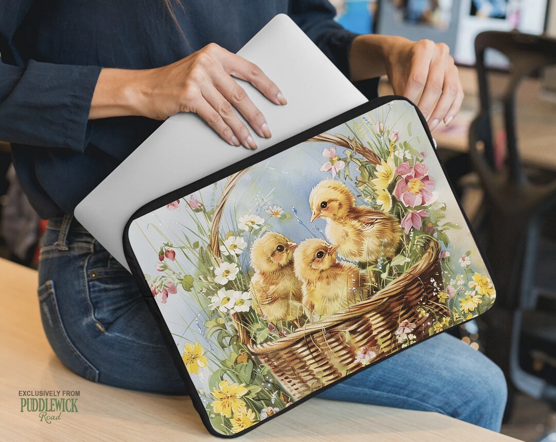 Easter Chicklings in Basket Laptop Sleeve for Ipad, Macbook, Dell, HP ...