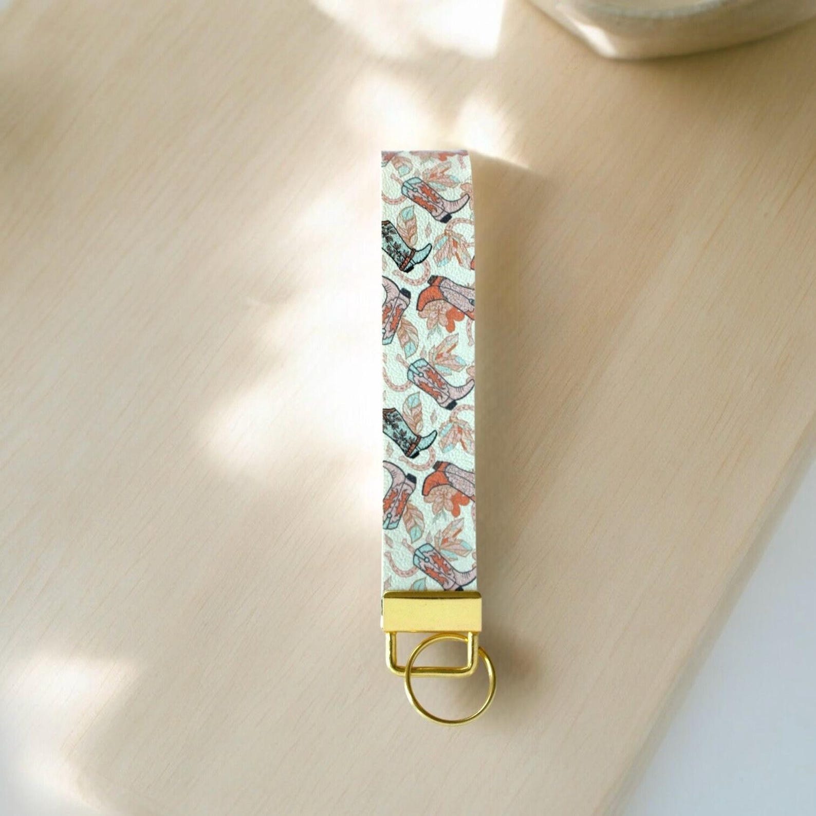 Coastal Cowgirl Wristlet | Cowgirl Boots Keychain Country Girl Keychain ...