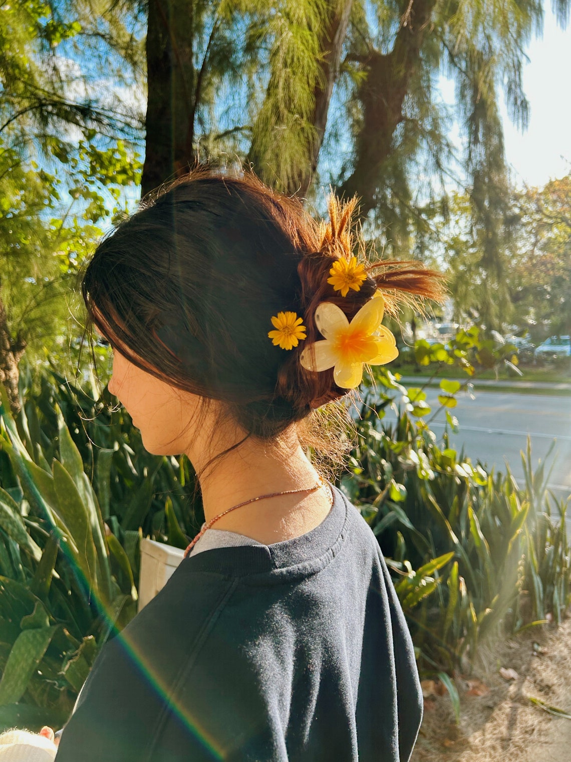 Flowers in Her Hair - Yellow || Claw Clip Hair Accessories Floral ...