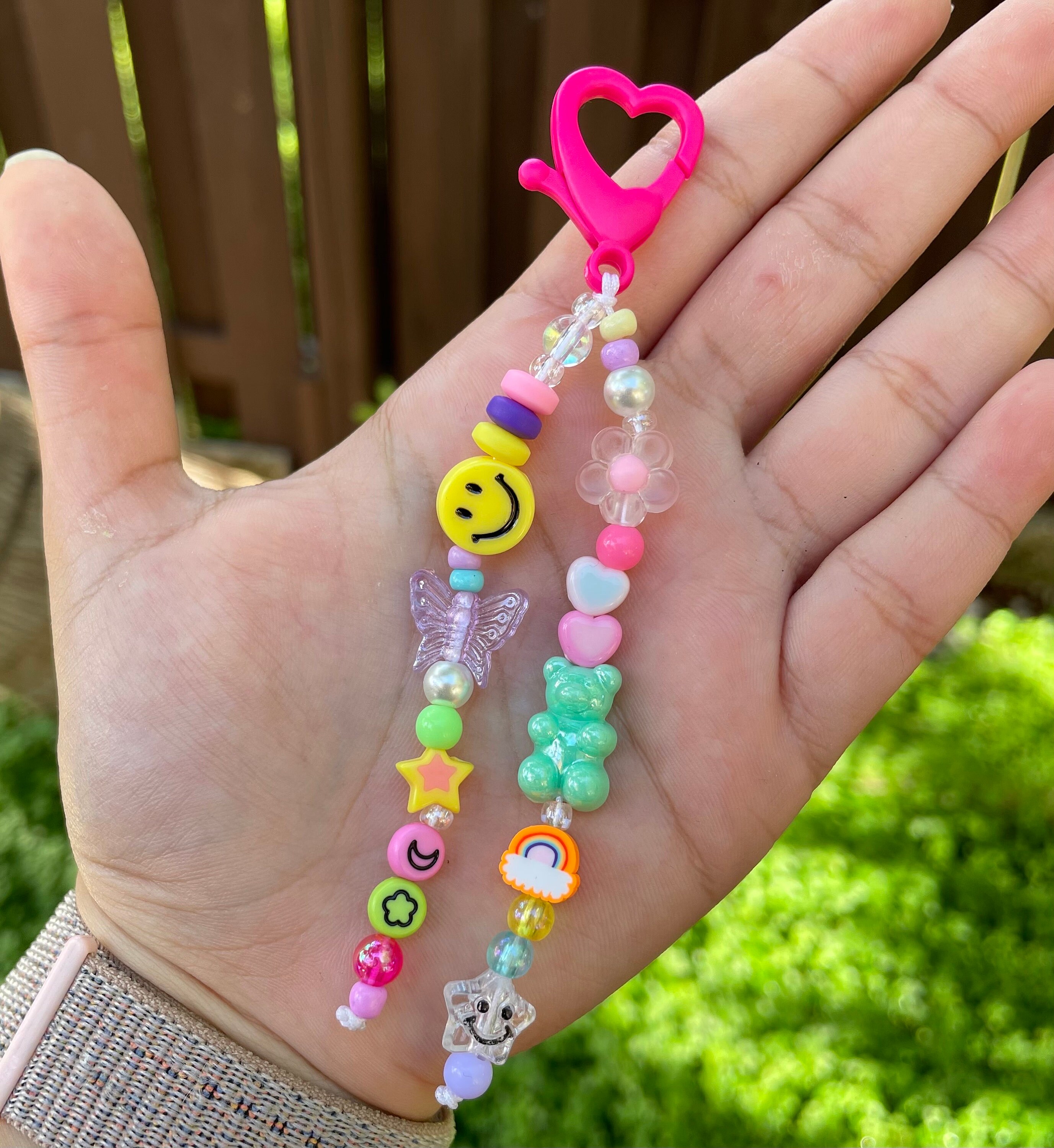 New Handmade Keychain With Acrylic, Clay, Natural Genuine Pearls, and ...
