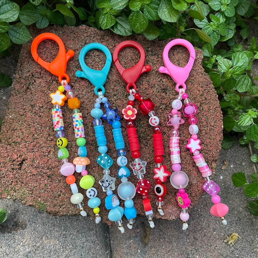 Handmade Keychain With Acrylic, Clay, Natural Genuine Pearls, and ...
