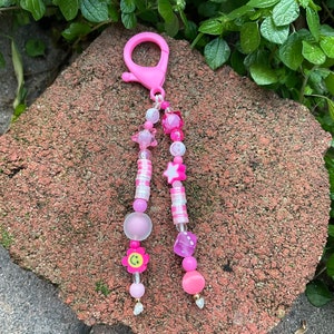 Handmade Keychain With Acrylic, Clay, Natural Genuine Pearls, and ...