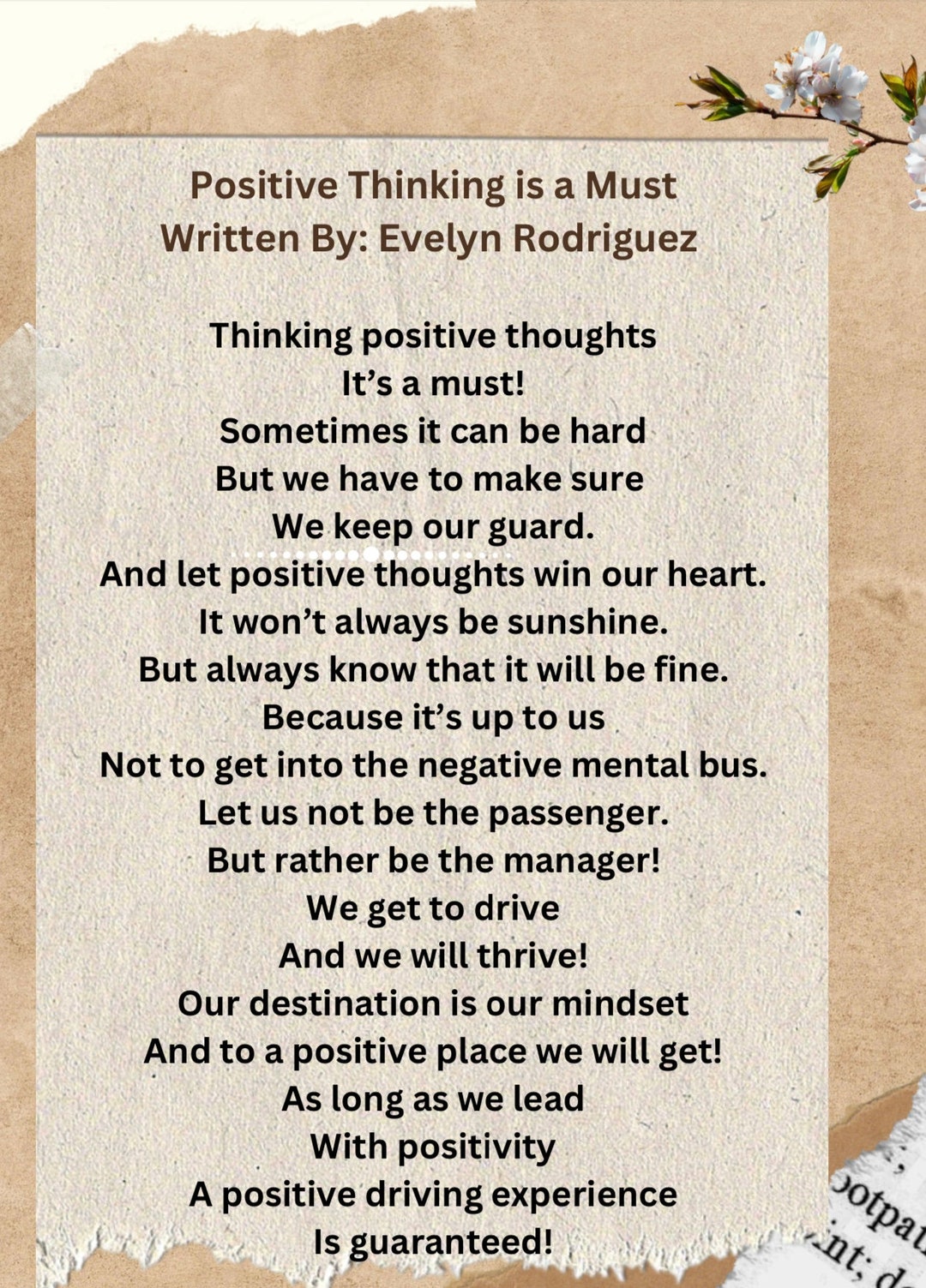 Poem-positive Thinking is a Must - Etsy