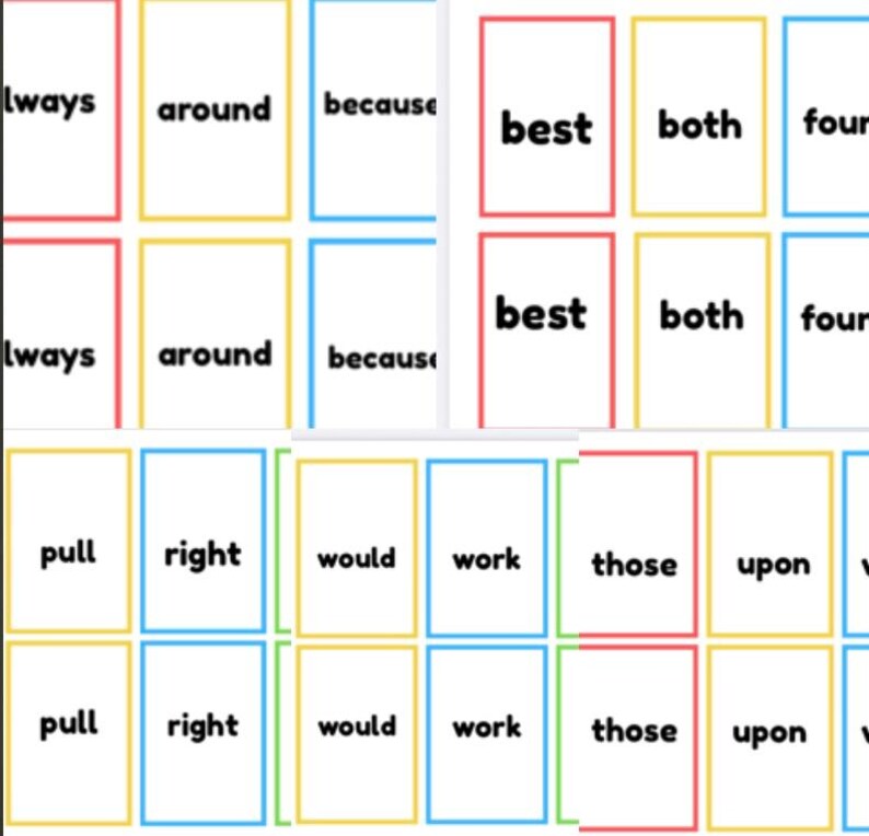 Sight Word Matching Game Printable | Reading Fluency Activity ...
