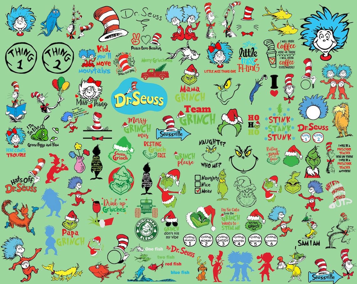 The Grinch Svg Bundle Grinch Hand Svg Grinch Face Svg Etsy