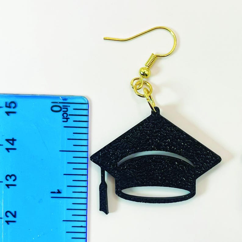 Graduation Earrings, 3D Printed Earrings With 18K Gold Plated Hook ...