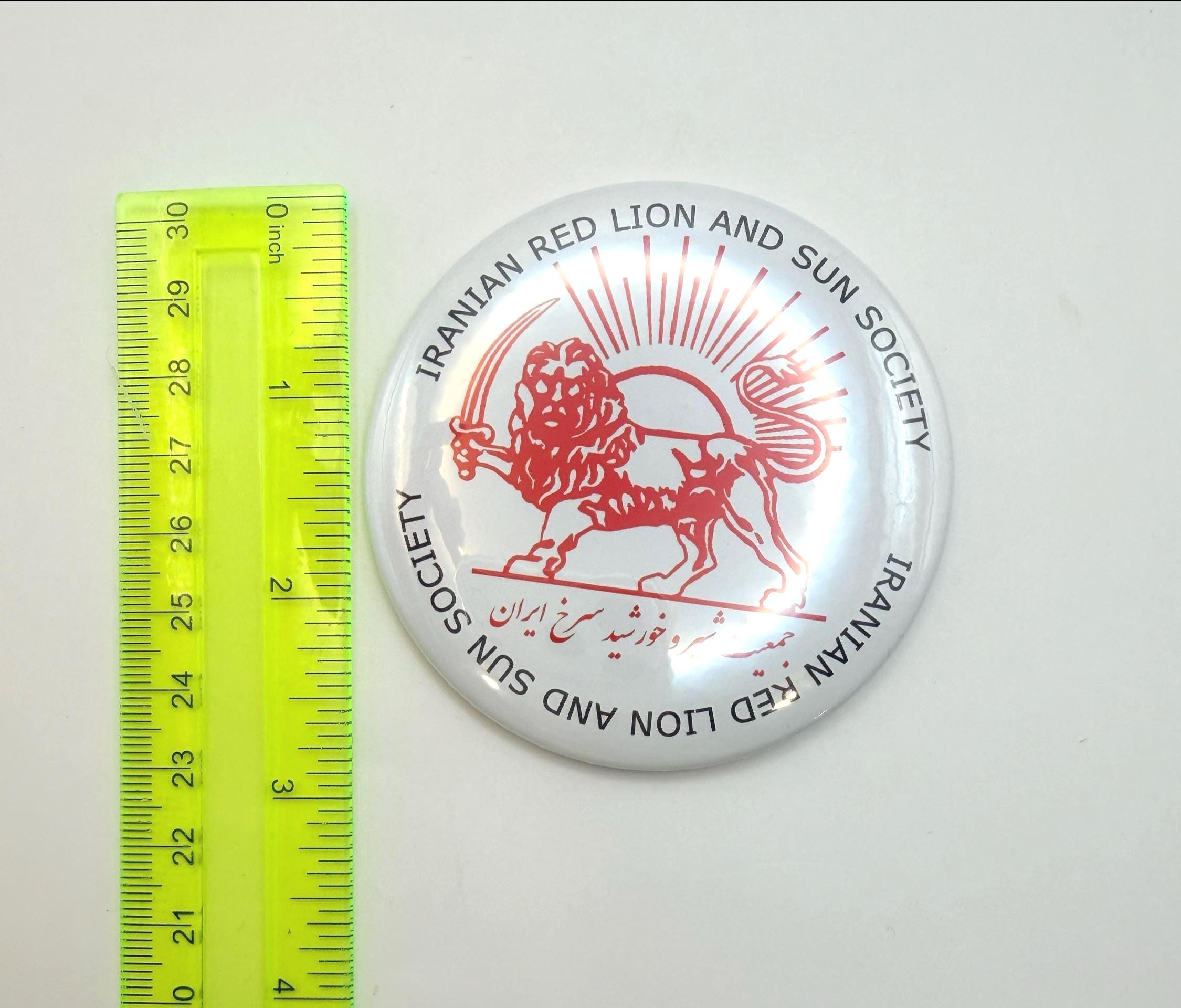 Red Lion and Sun Society, Red Shir O Khorshid Button, Persian Pin ...