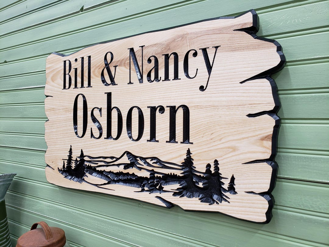 Custom Carved Wood Sign: Rustic Mountain Cabin Decor - Etsy
