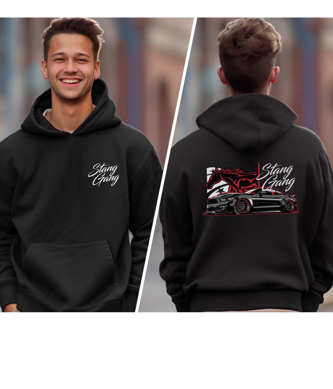 Join the Hoodie Style STANG Gang Exclusive Front and Rear Print Ford ...
