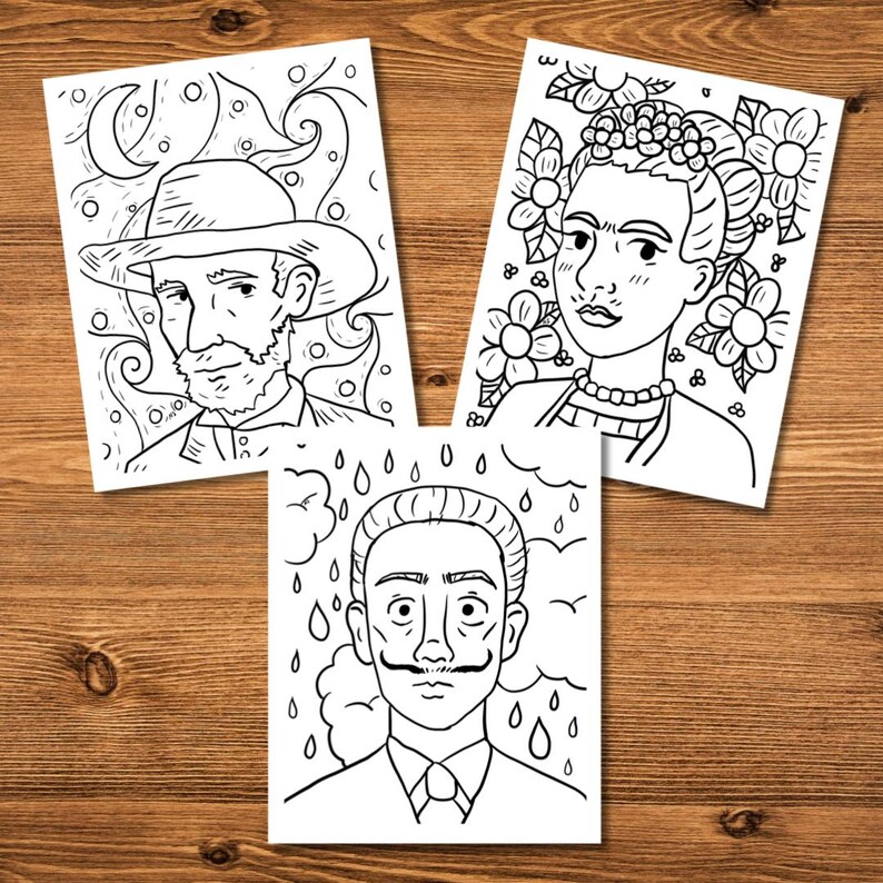 Famous Artist Coloring Sheets (printable) - Etsy