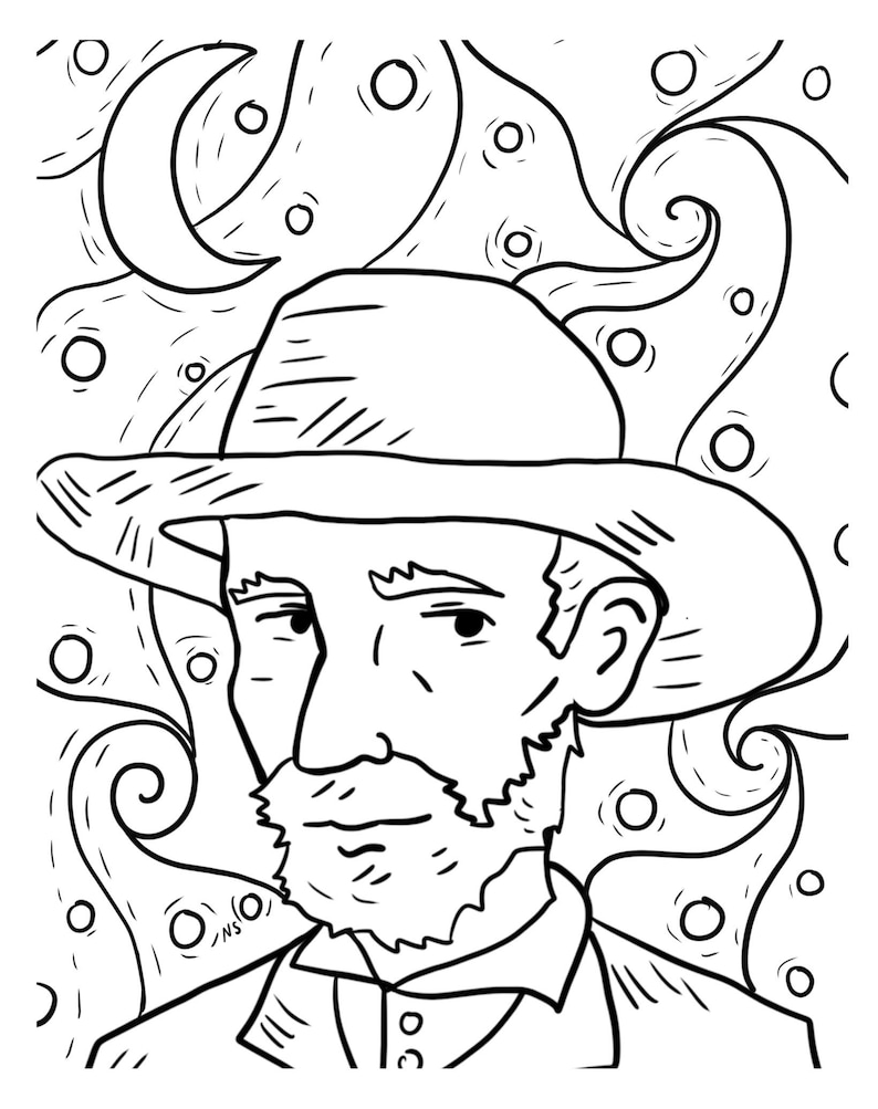 Famous Artist Coloring Sheets (printable) - Etsy