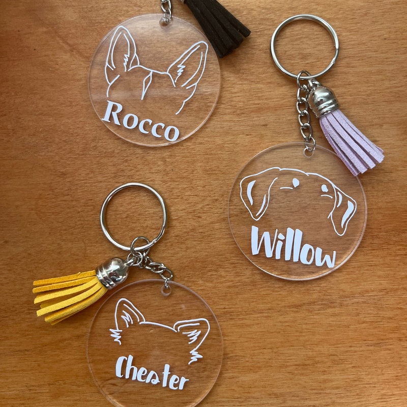 Custom Dog Keychain - Etsy