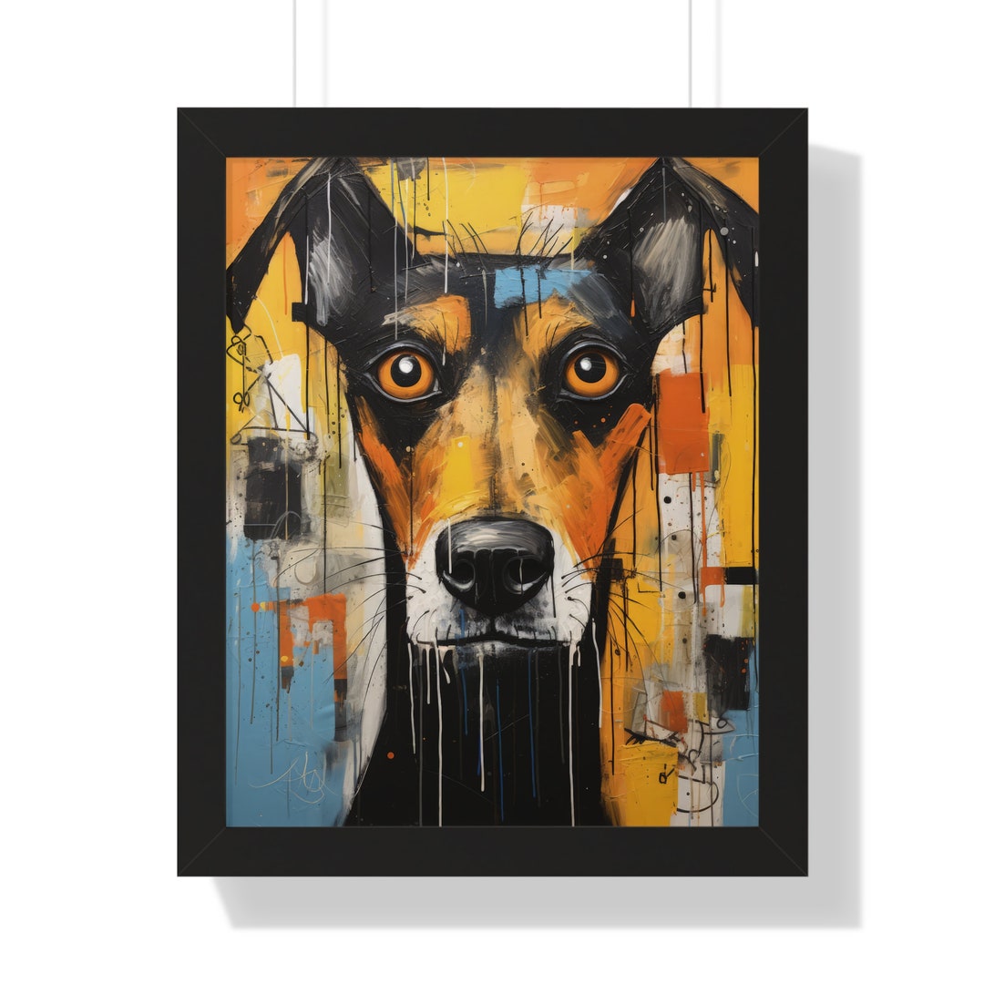 Neo-expressionist Canine Art: Captivating Dog Poster in a - Etsy