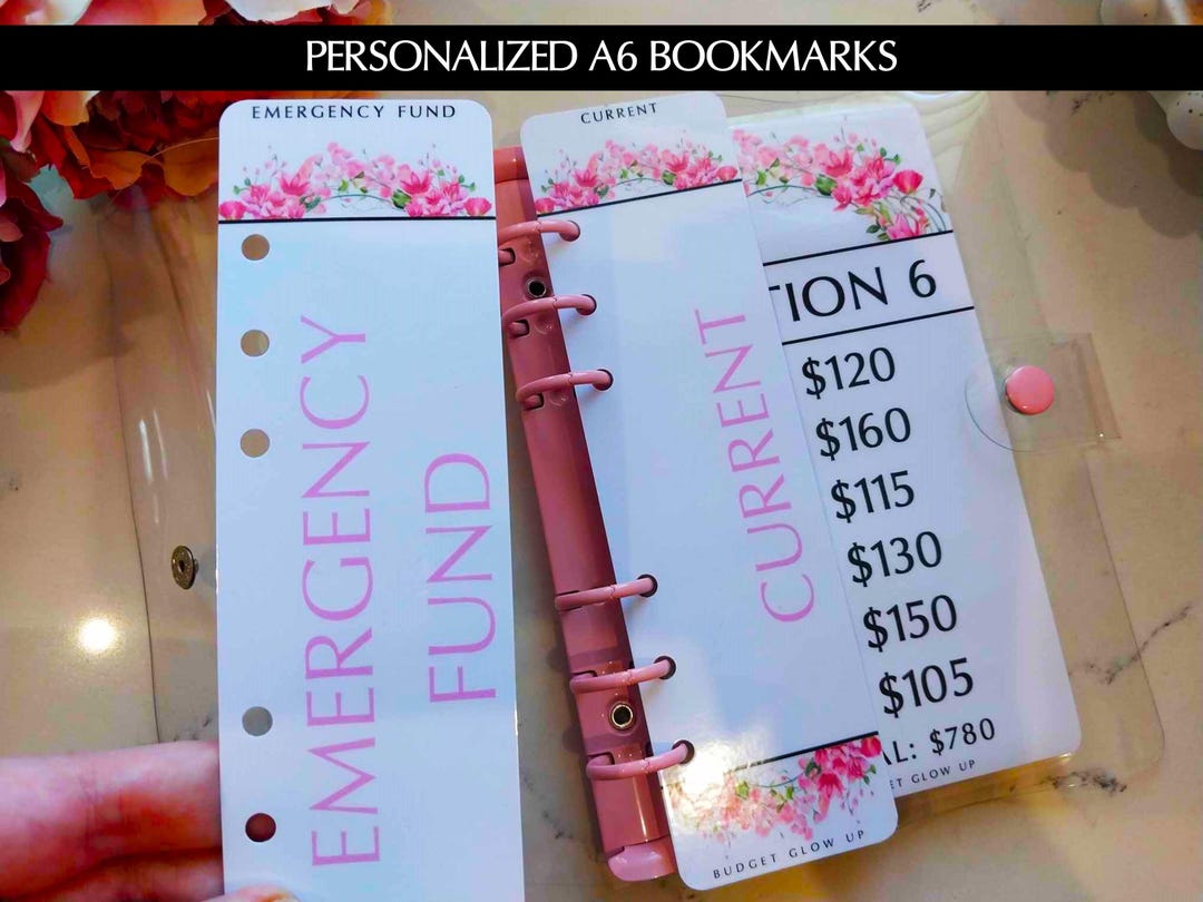 Personalized Bookmark | A6 Binder Size | Budget Binder Bookmark ...