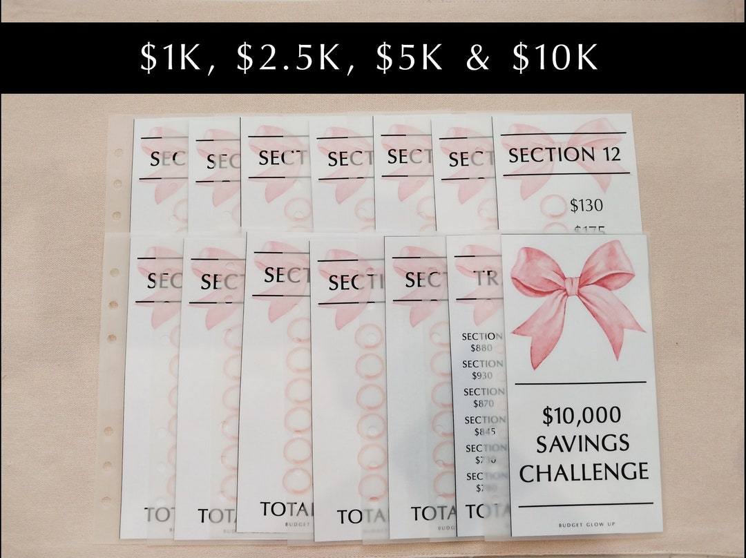 Savings Challenge Bundle | 1K - 30K Savings Goal | Matt or Gloss Finish ...