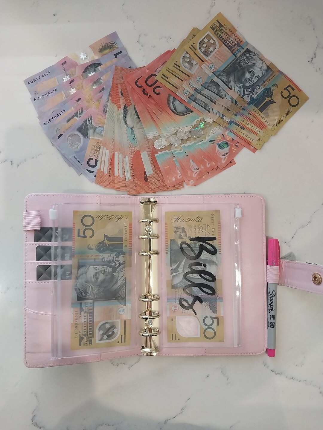 A6 Zip up Wallet With Custom Label Cash Stuffing Savings - Etsy UK