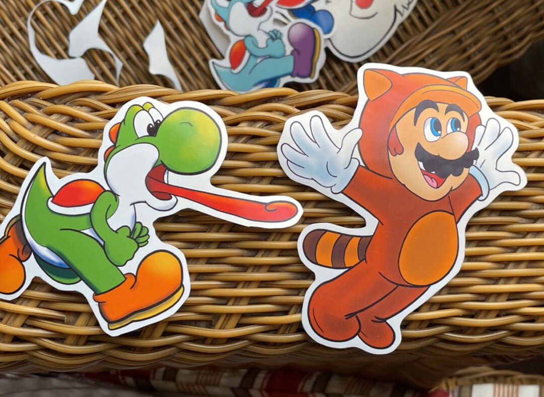 Mario and Yoshi Sticker Set - Etsy