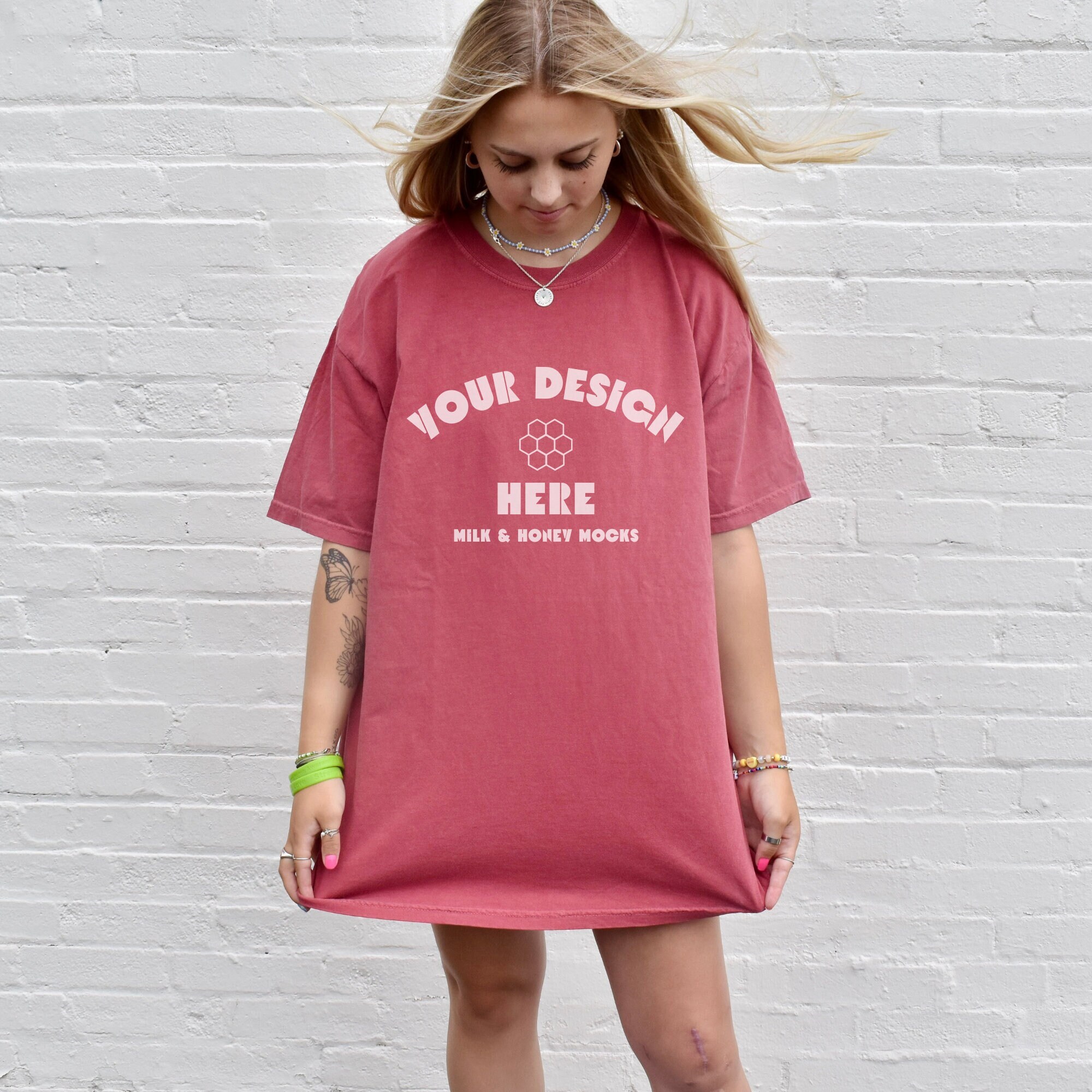 Comfort Colors Crimson Shirt Mockup. C1717 Red Shirt. C1717 Brick ...