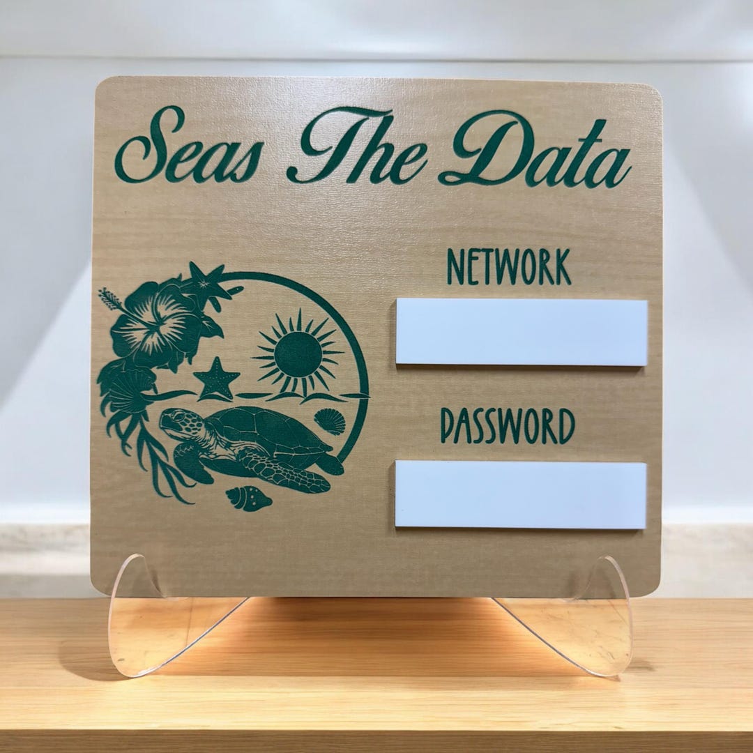 Engraved Wood & Acrylic Wifi Password Sign With Dry Erase Board - Etsy