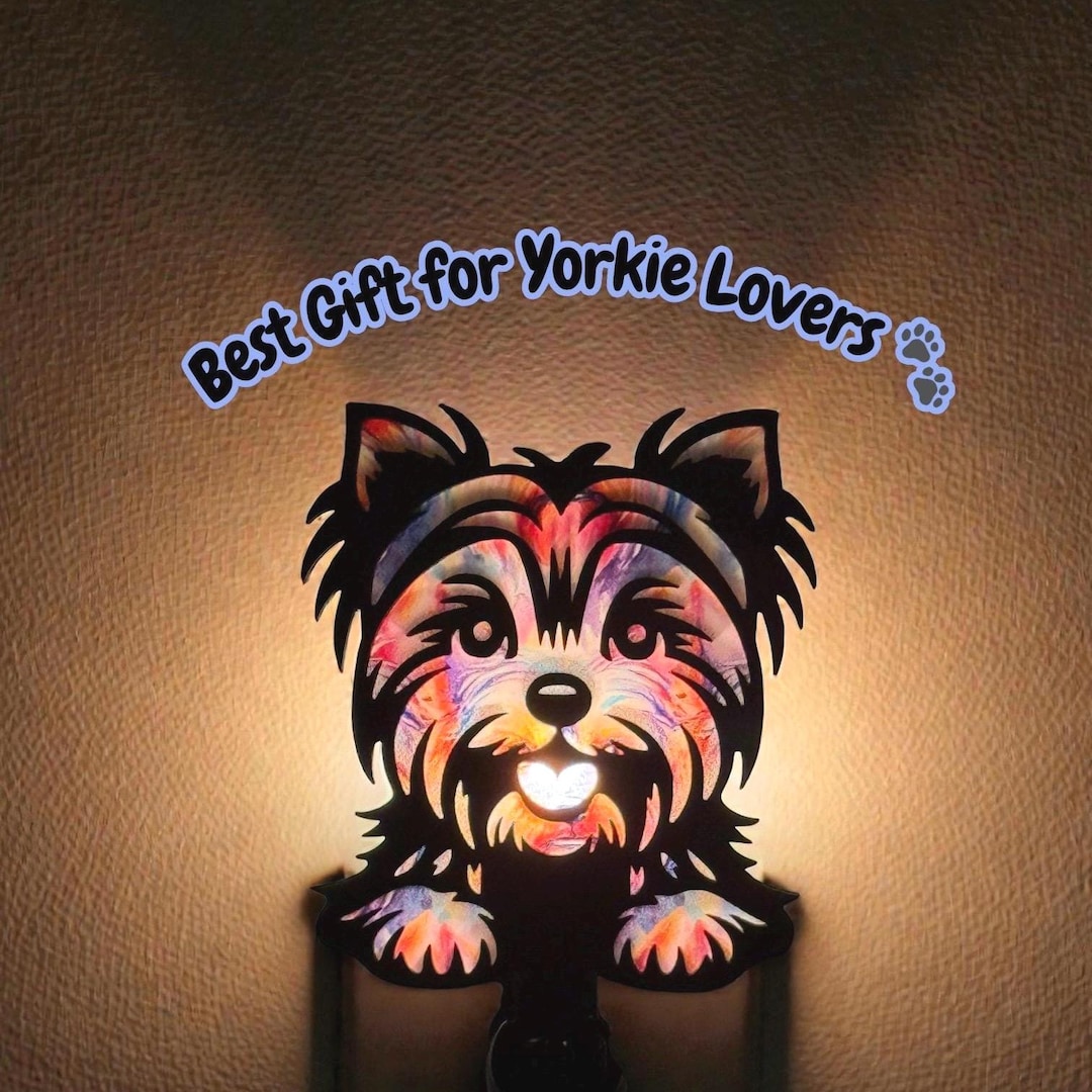 Yorkie Dog Night Light for Dog Lovers | Yorkshire Terrier LED Lamp ...