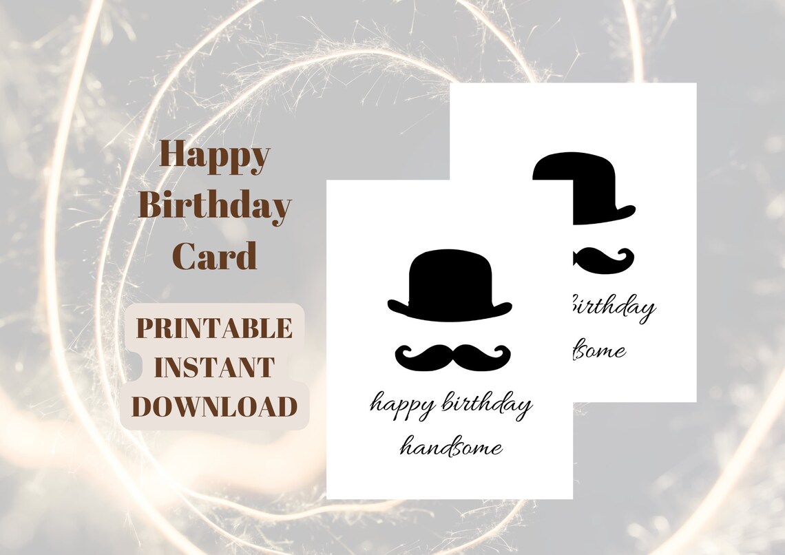Happy Birthday Card Printable, Birthday Card Instant Download, Digital ...