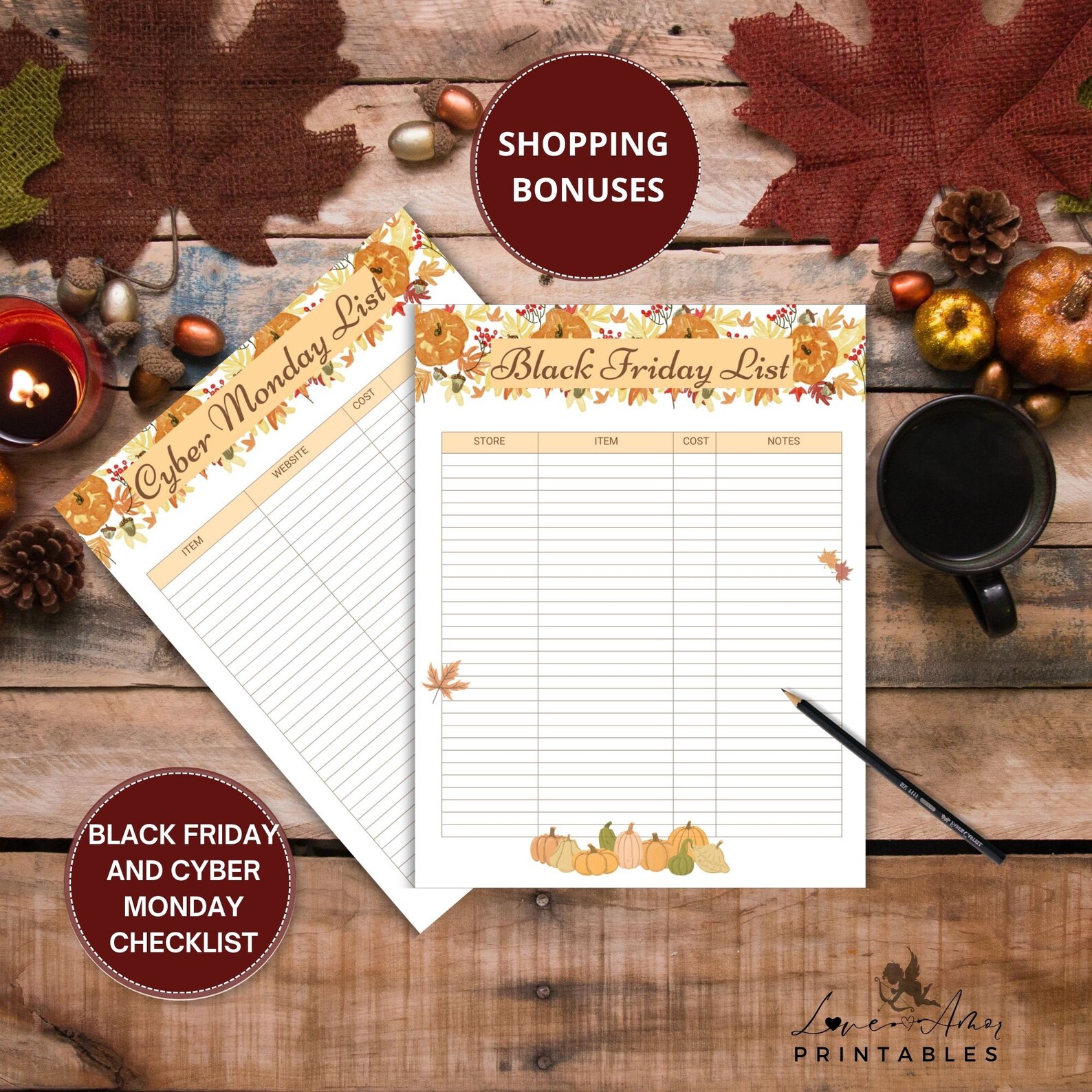 Printable Budget Planner, Thanksgiving Planner, Bundle Printable ...