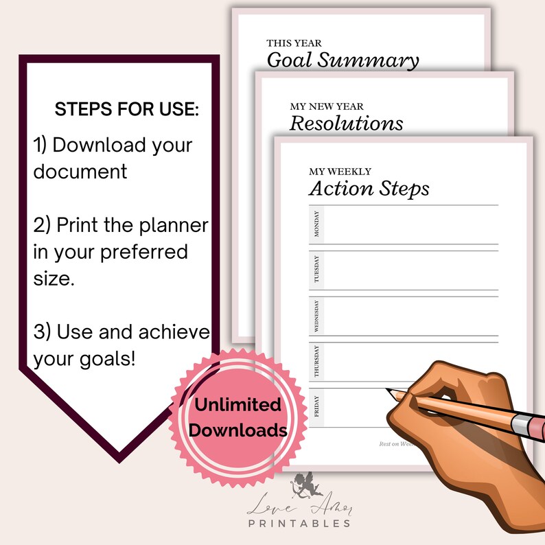 Daily Goals Planner, Goal Setting Planner, 2024 Goal Setting Planner ...