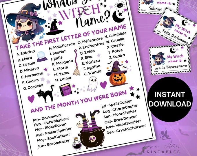 What is Your Witch Name, Halloween Party Games, Halloween Name Games ...