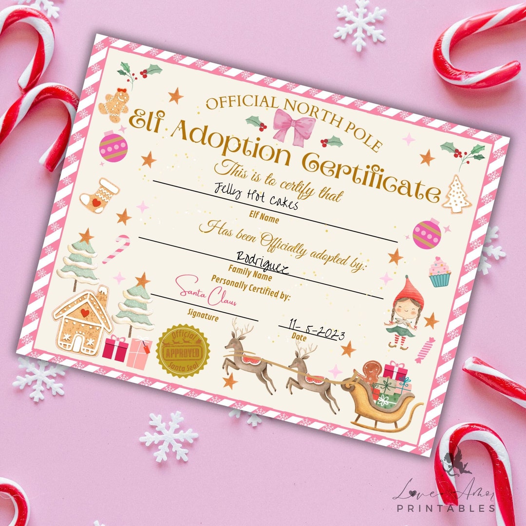 Elf Adoption Certificate, Elf Games, Christmas Games, Elf Activities ...