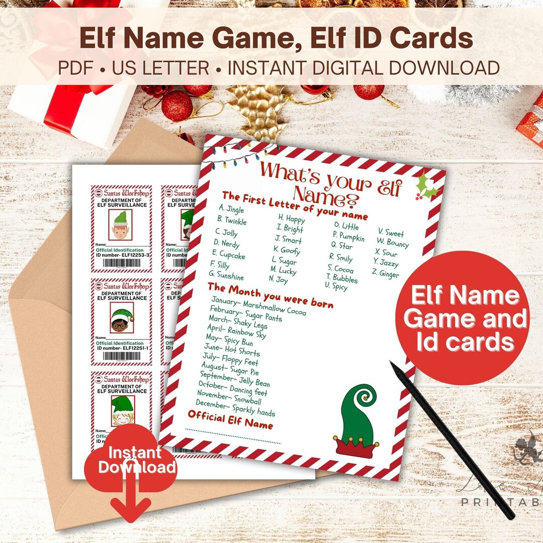 Elves Name, Elf Name, Christmas Games, Christmas Activities, Name Game ...