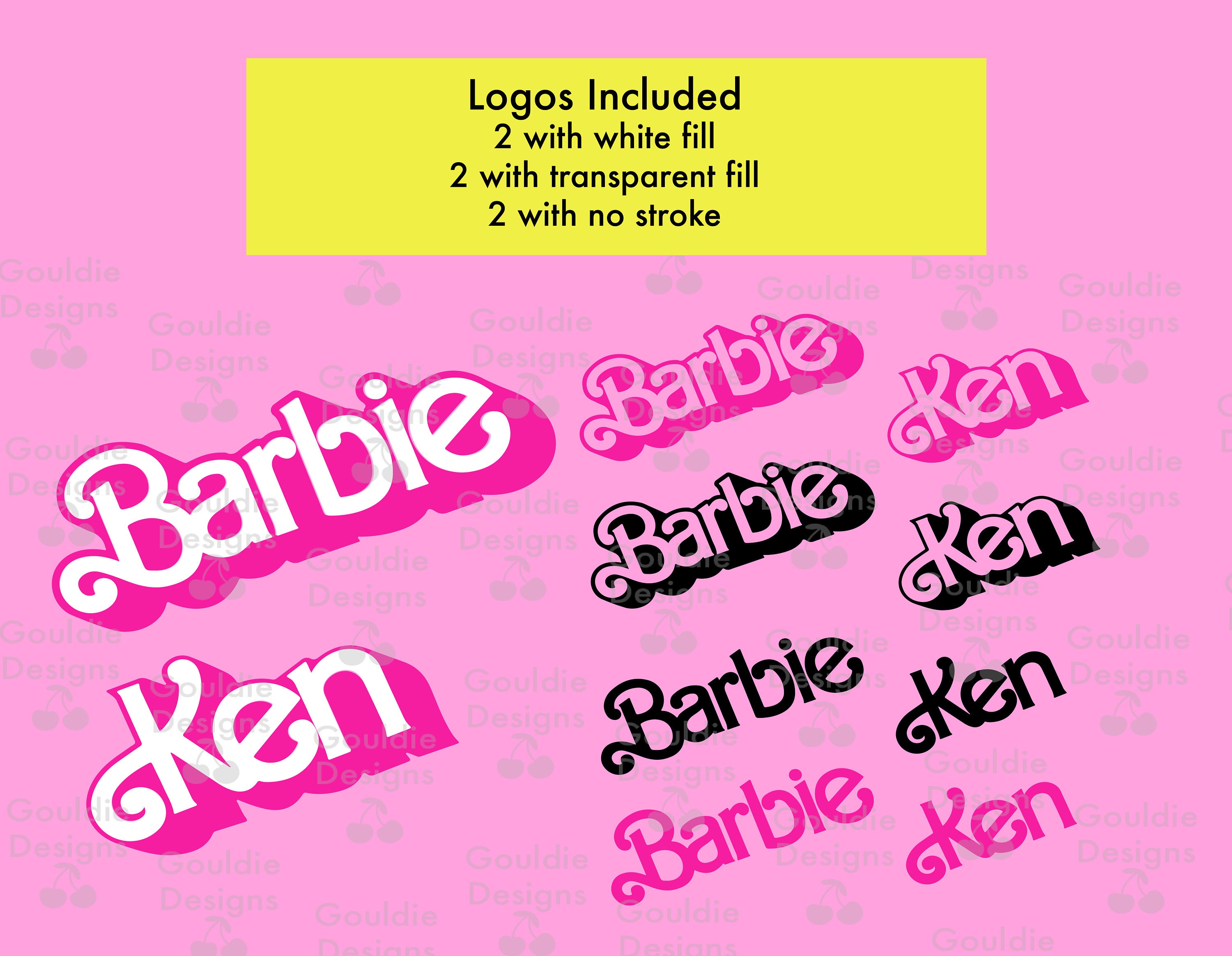 Barbie Pink Font 1970, 1980, Cute Curly, Includes Barbi & Ken Logos ...