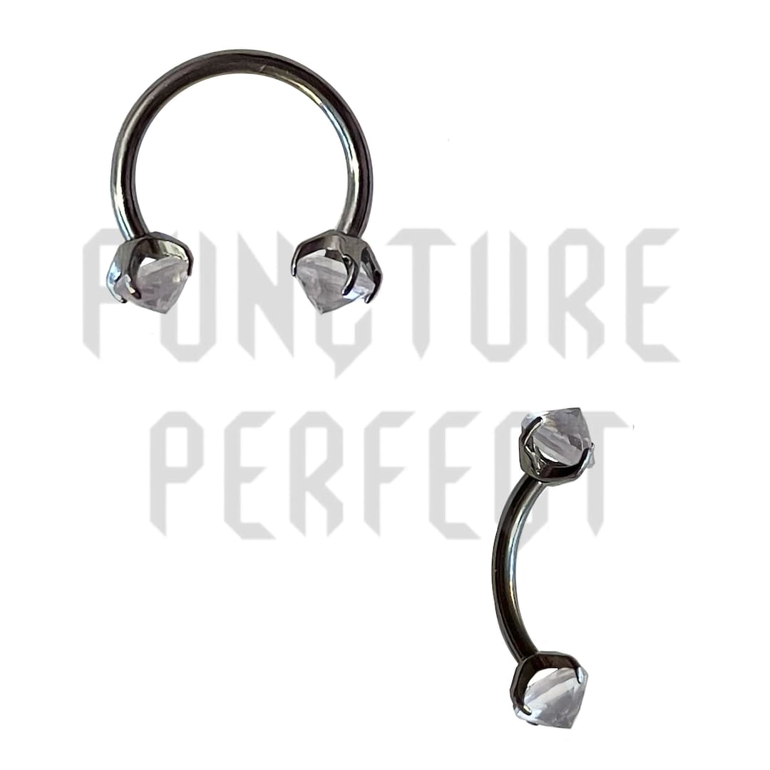 F136 Titanium Rose Quartz Curved or Circular Barbell - Etsy