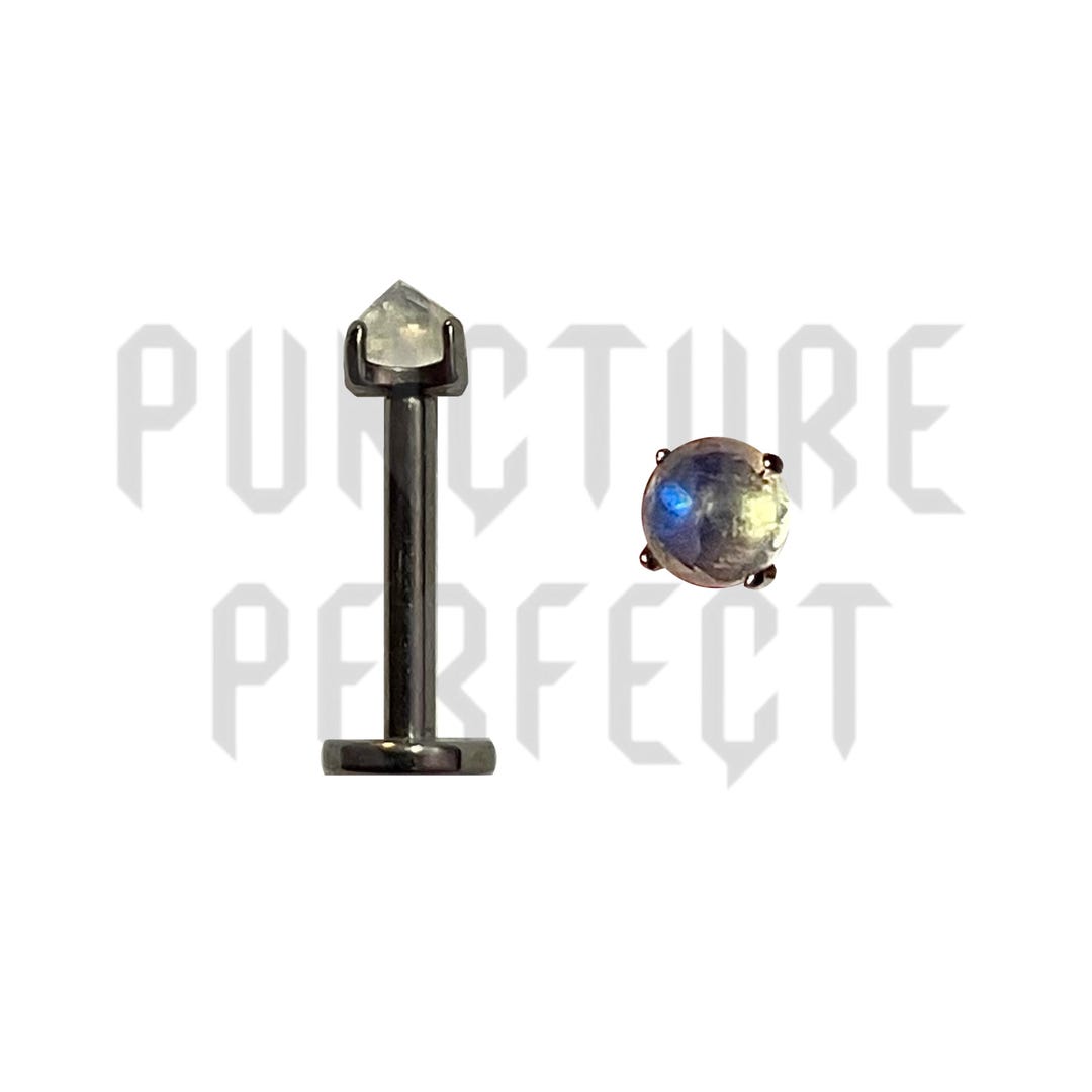 F136 Titanium Scepter Set Moonstone Threadless End for Labret - Etsy
