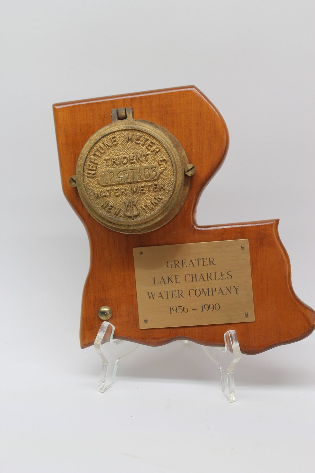 VINTAGE Louisiana Water Meter Plaque W/clock. - Etsy