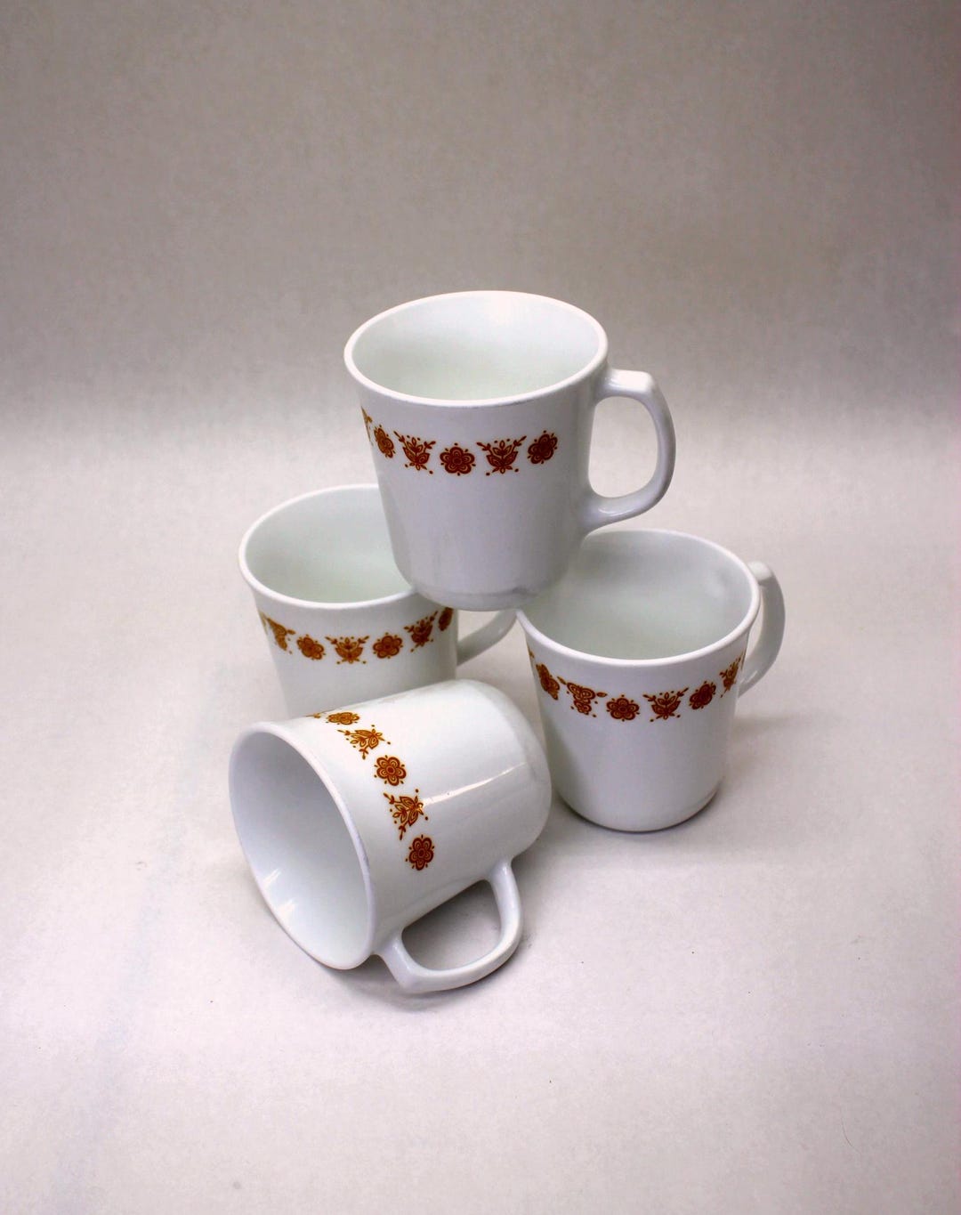 VINTAGE Corningware Coffee Mugs- Butterfly Gold. Set of 4. - Etsy