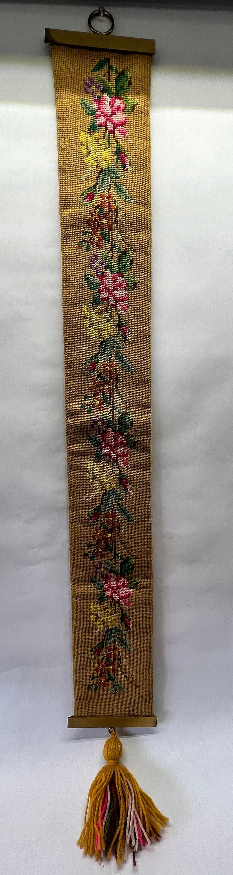 VINTAGE 1970's Hand Stitched Victorian-style Needlepoint Bell Pull - Etsy